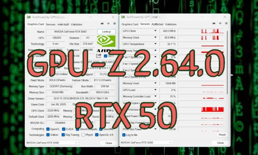 Mise à Jour GPU-Z 2.64.0 : Support RTX 5070 Et Optimisations RTX 50 Et RX 9070. • Pause Hardware