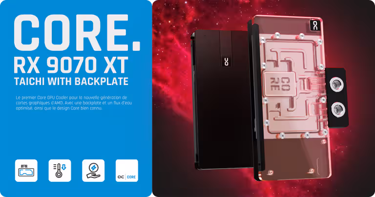 Alphacool Nouveau Waterblock Core RX 9070 XT Avec Backplate
